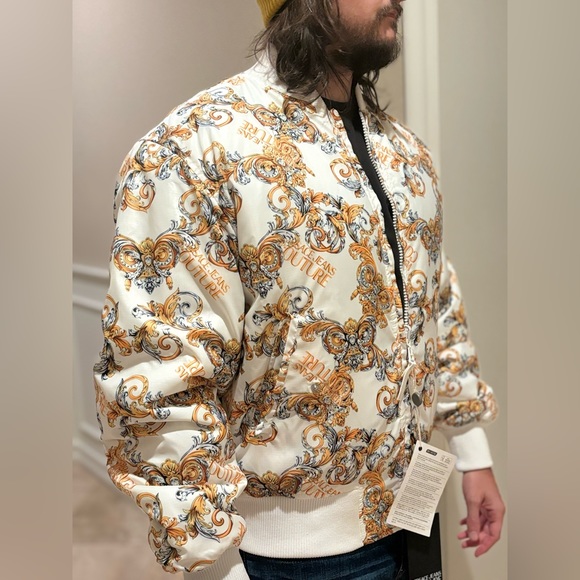 Versace | Jackets & Coats | New Versace Baroque Reversible Bomber ...